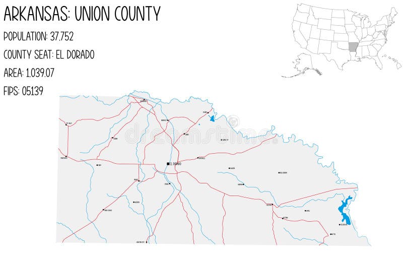 Map of Union County in Florida Stock Vector - Illustration of education ...