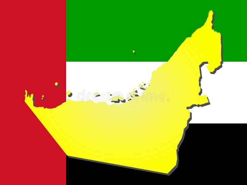 Map of United Arab Emirates Stock Vector - Illustration of united, flag ...