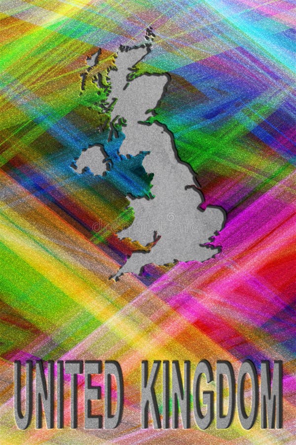 Map of United Kingdom, Colorful Background Stock Illustration ...