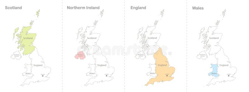 Map of United Kingdom Divided To Administrative Divisions Stock Vector ...