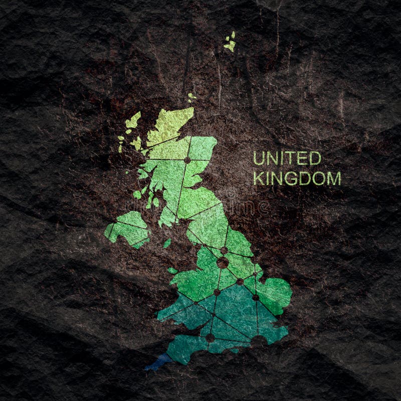 Map of United Kingdom. Stone Material Grunge Texture Stock Image ...
