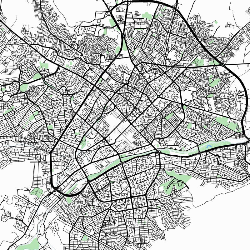 The map of Urmia. stock illustration. Illustration of tree - 307108153