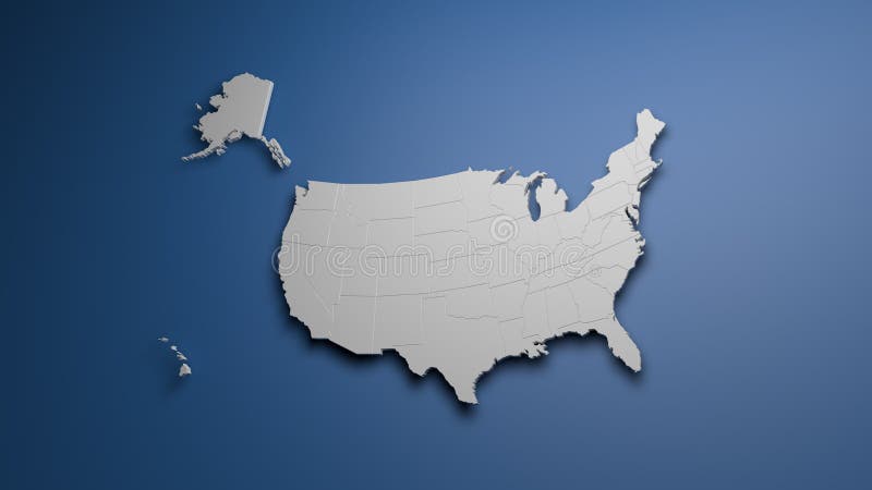 Map of the USA on Blue Background Stock Illustration - Illustration of ...