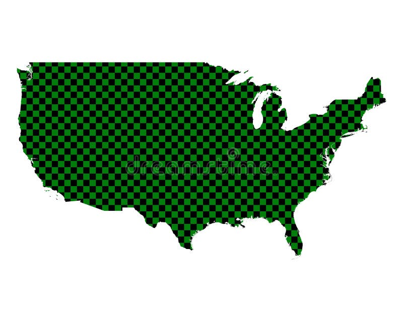 Map of the USA in Checkerboard Pattern Stock Vector - Illustration of ...