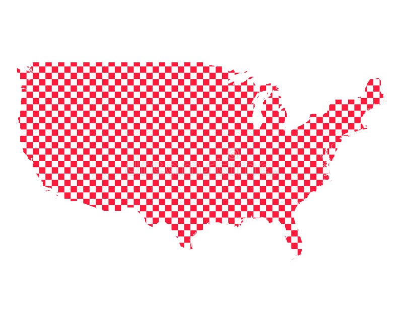 Map of the USA in Checkerboard Pattern Stock Vector - Illustration of ...