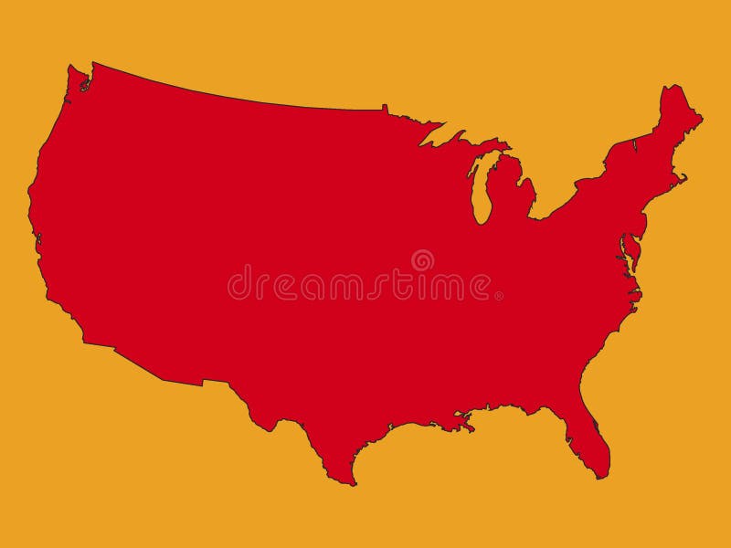 Map of USA in Colors of Federal States Stock Vector - Illustration of ...