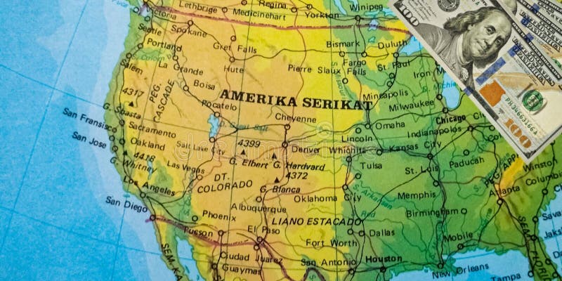 Map of USA with Dollar. Suitable for Economic Illustration Stock Photo ...
