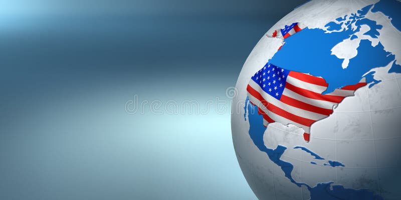 Map of the USA on Earth in the National Colors Stock Illustration ...