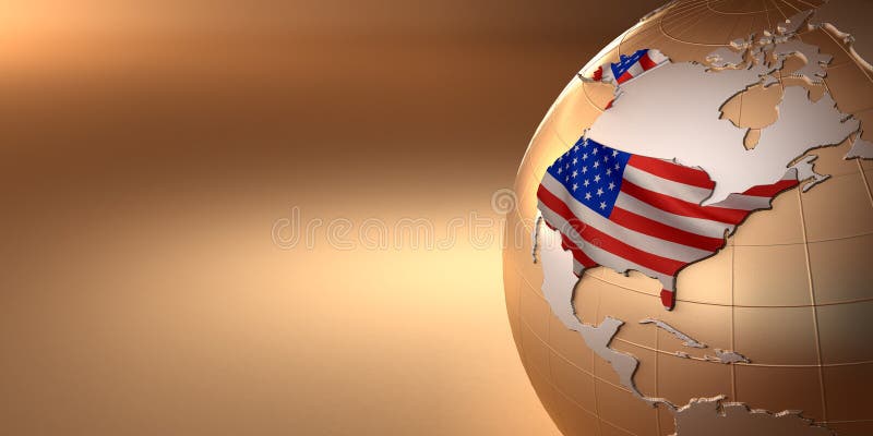 Map of the USA on Earth in the National Colors Stock Illustration ...