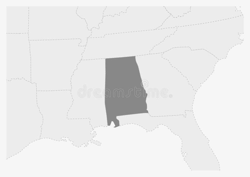Map of USA with Highlighted Alabama State Map Stock Vector ...