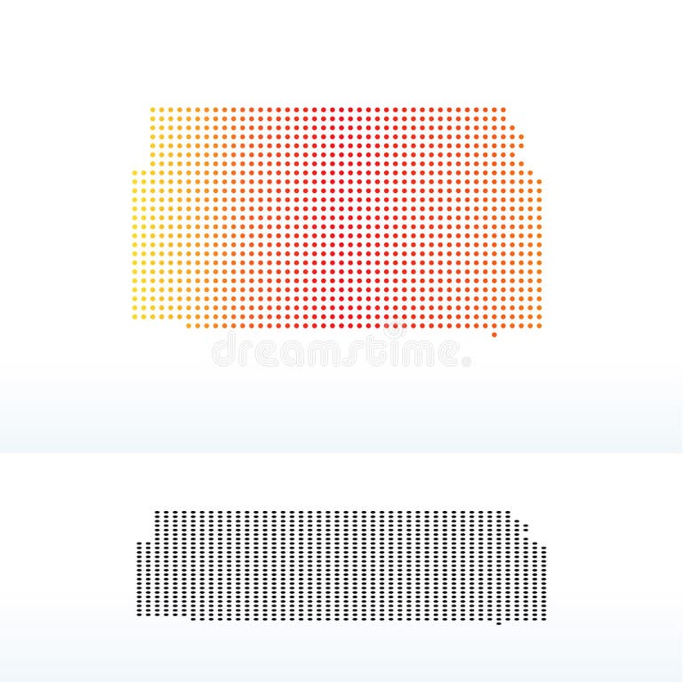 Map of USA Kansas State with Dot Pattern Stock Vector - Illustration of ...