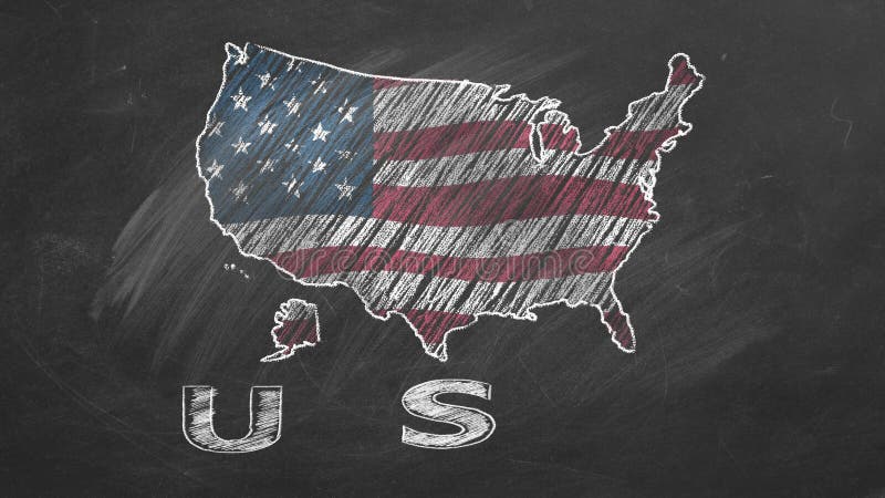 USA. Chalk Drawn and Animated Illustration. Stock Footage - Video of ...