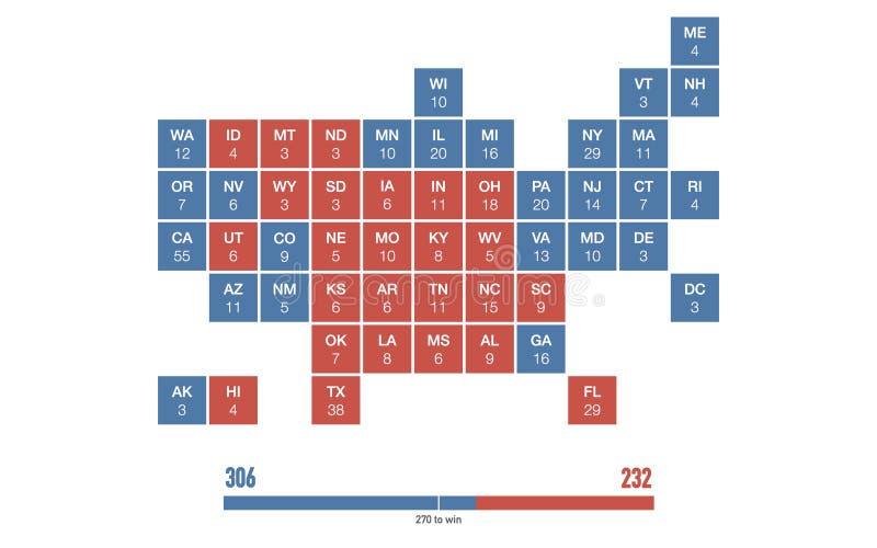 Map of 2020 USA Presidential Elections Results Stock Illustration ...