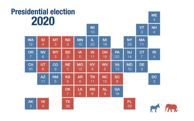Map of 2020 USA Presidential Elections Results Stock Illustration ...