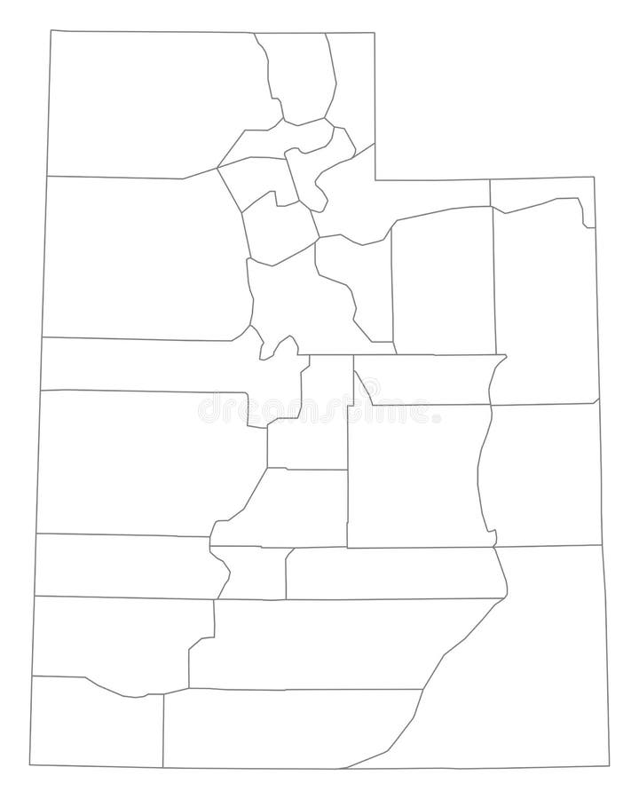 Counties Map Of US State Of Utah Stock Vector - Illustration of state ...