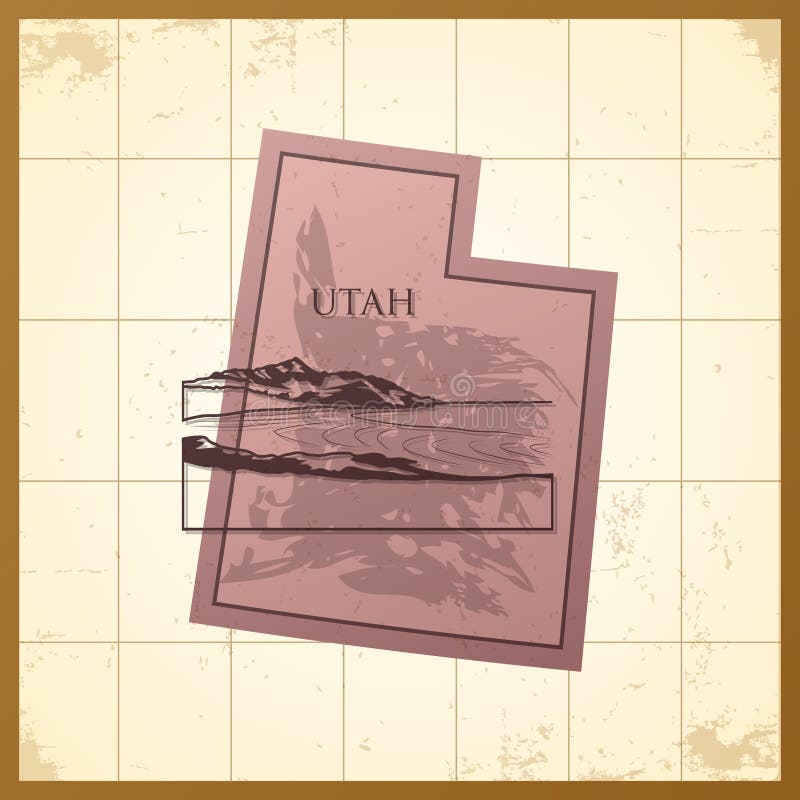 A map of Utah state. stock illustration. Illustration of decorative ...