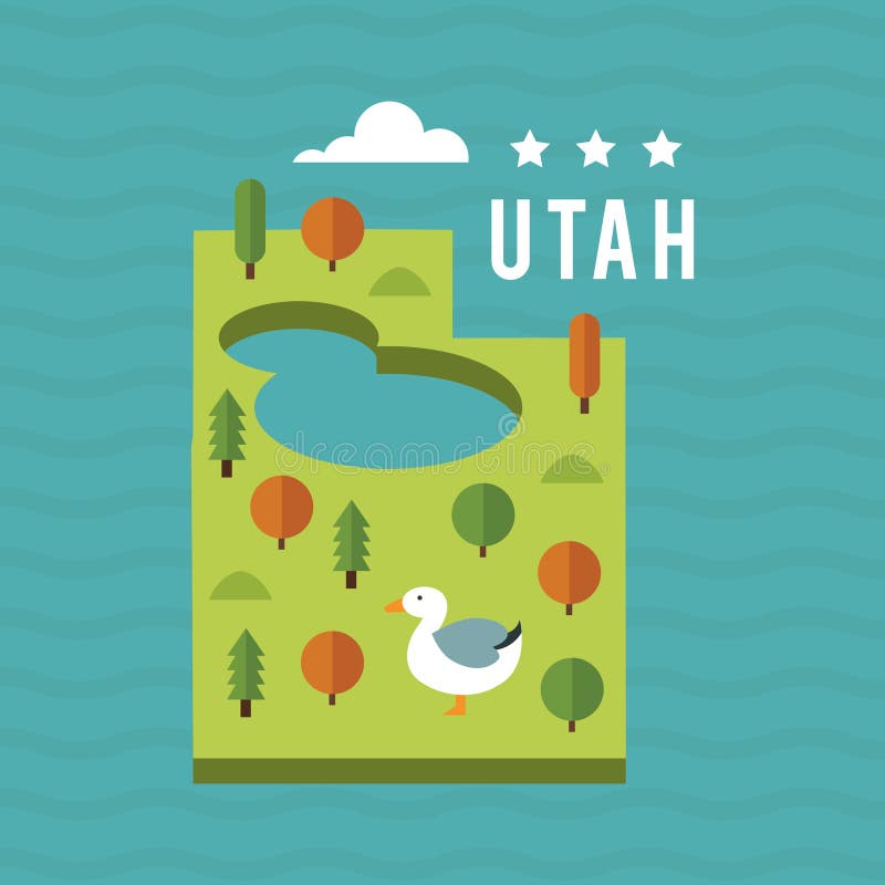 Map of Utah State. Vector Illustration Decorative Design Stock Vector ...