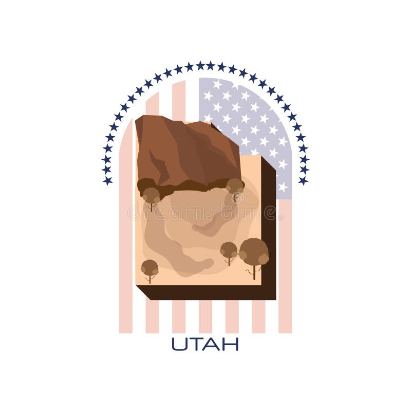 Map of Utah State. Vector Illustration Decorative Design Stock Vector ...