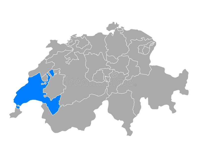Map of Vaud in Switzerland stock vector. Illustration of cartography ...