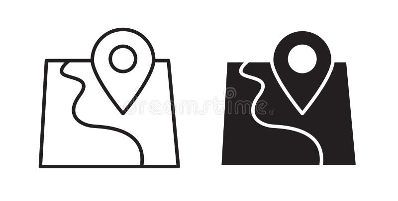 Map vecor icon set stock vector. Illustration of abstract - 340708382