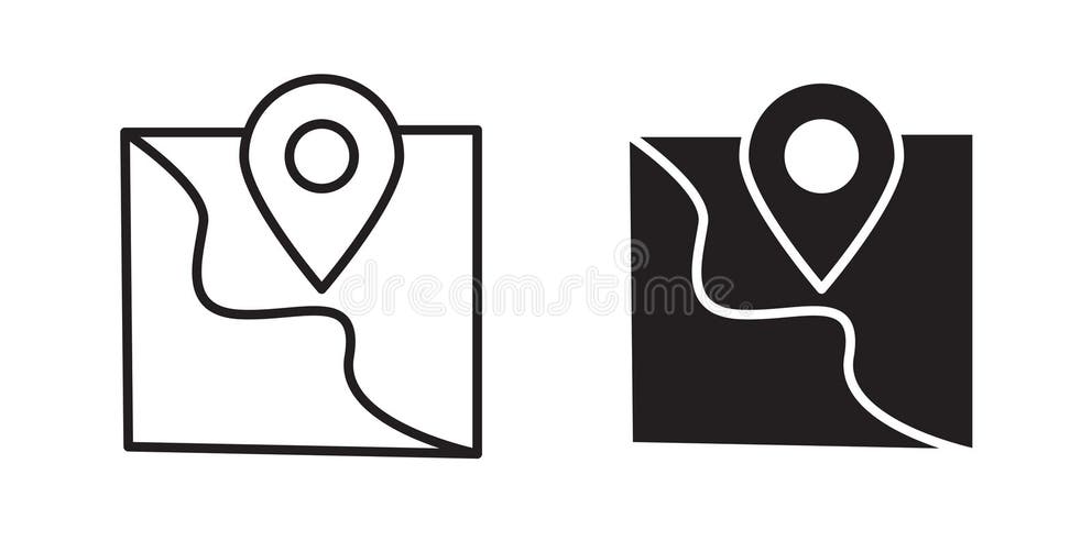 Map vecor icon set stock vector. Illustration of icons - 340708386