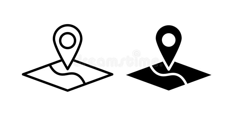 Map vecor icon set stock vector. Illustration of edit - 340786546