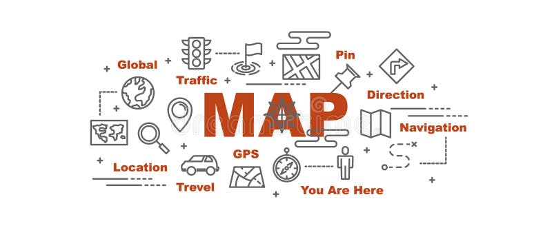 Map vector banner stock vector. Illustration of world - 117538553