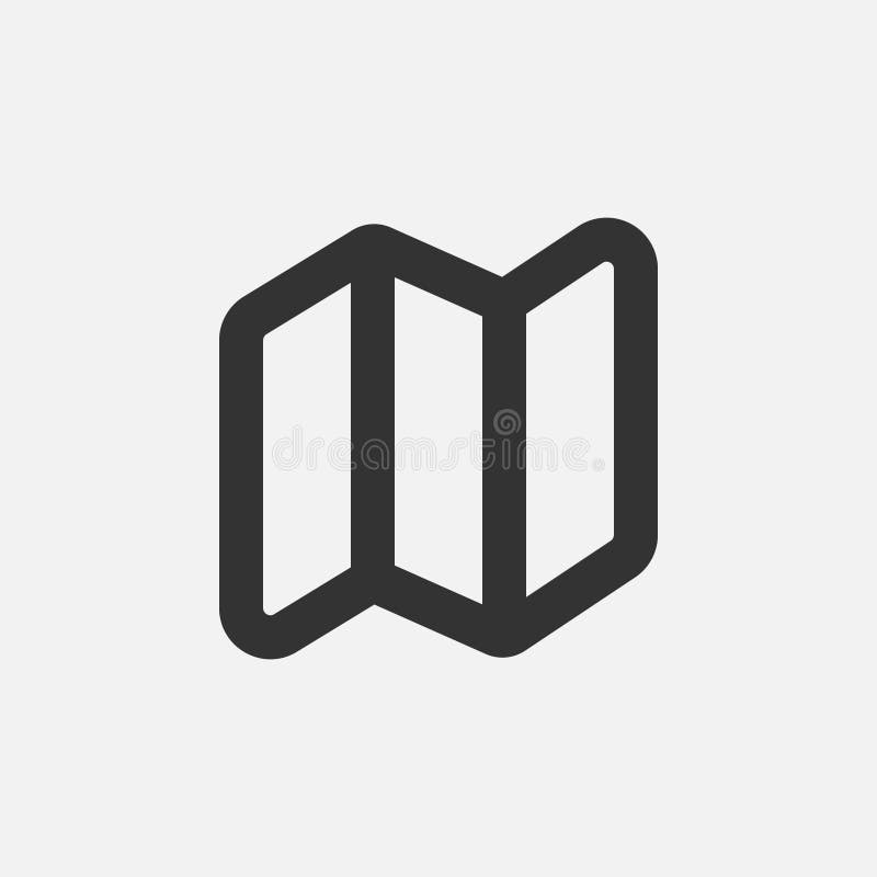 Map Vector Icon. Trifold Map Icon Symbol Stock Vector - Illustration of ...