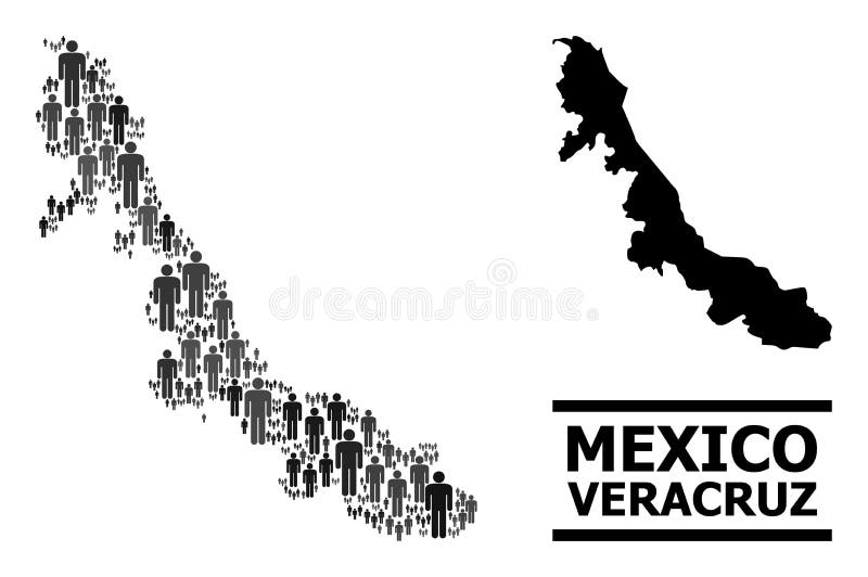 Vector Demographics Collage Map of Veracruz State and Solid Map Stock ...