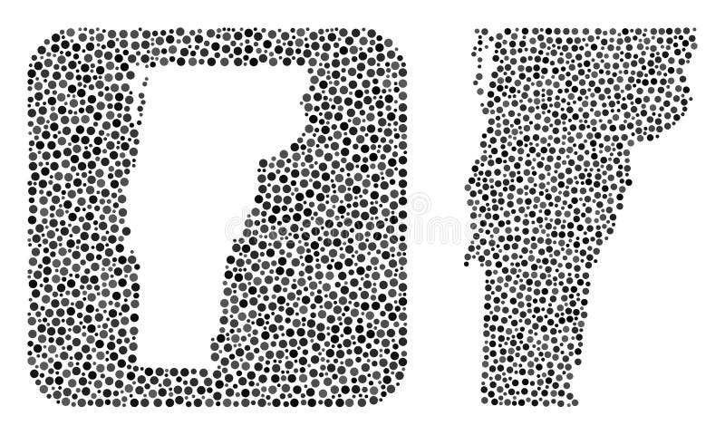 Map of Vermont State - Dot Collage with Stencil Stock Vector ...