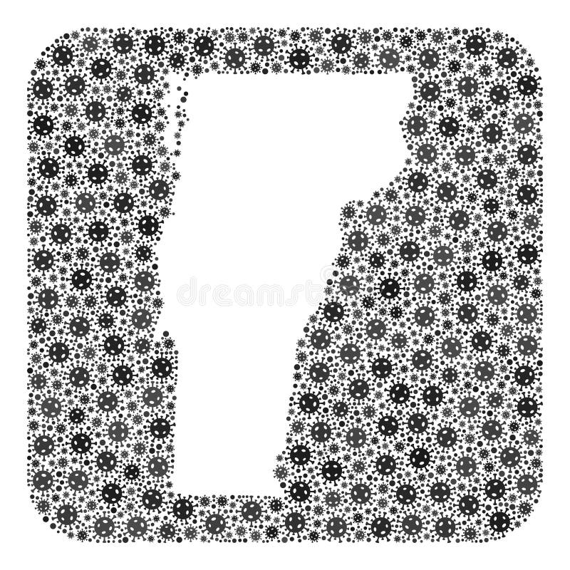 Map of Vermont State - Covid Collage with Hole Stock Illustration ...