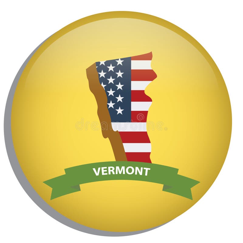 Map Of Vermont State Vector Illustration Decorative Design Stock