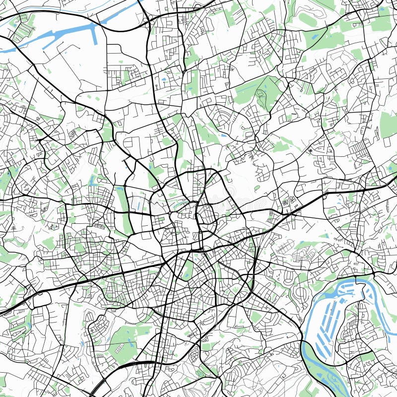 The map of Essen. stock illustration. Illustration of font - 306024469