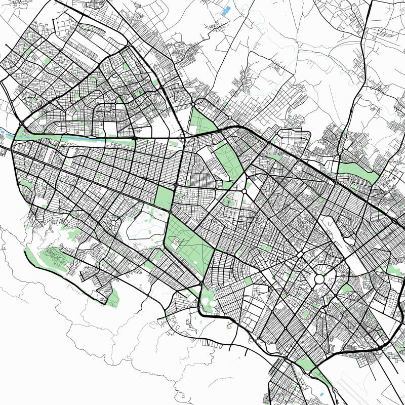 Map of Mashhad. stock illustration. Illustration of circle - 307185523