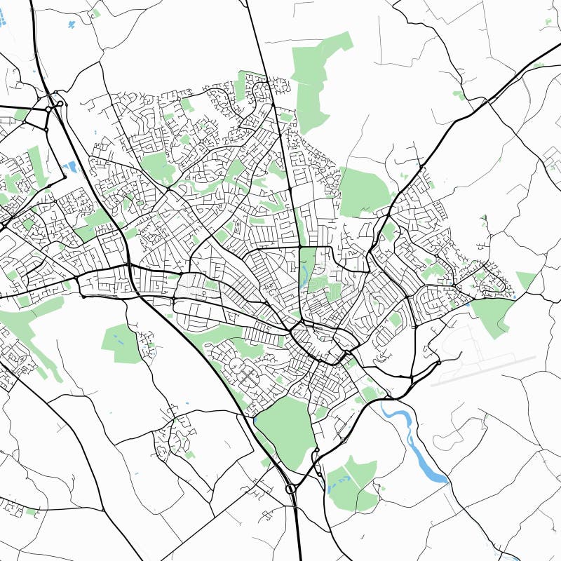Map of the city Luton. stock illustration. Illustration of branch ...