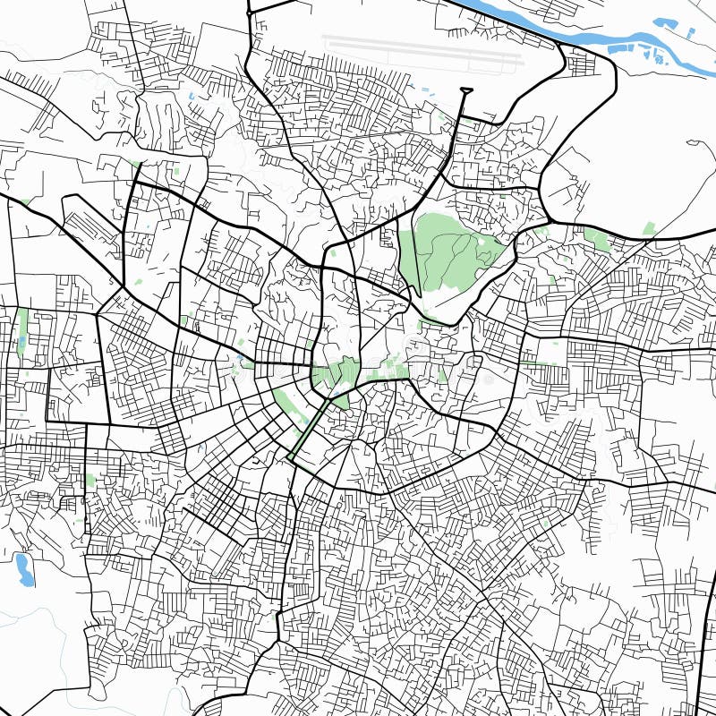 Map of the City of Samarkand. Stock Illustration - Illustration of line ...