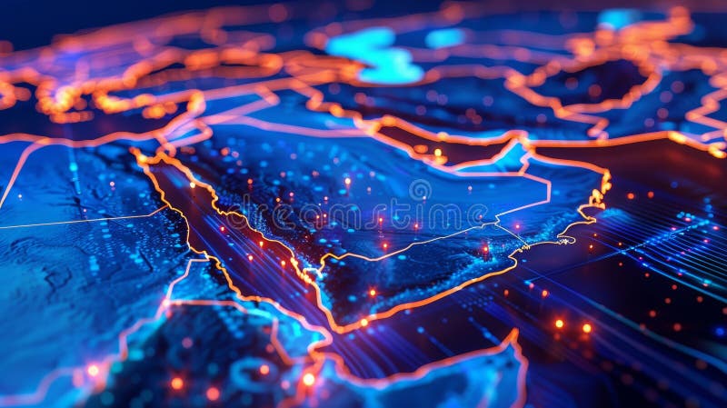 Map with Vibrant Borders, Highlighting Global Connections and Divisions ...