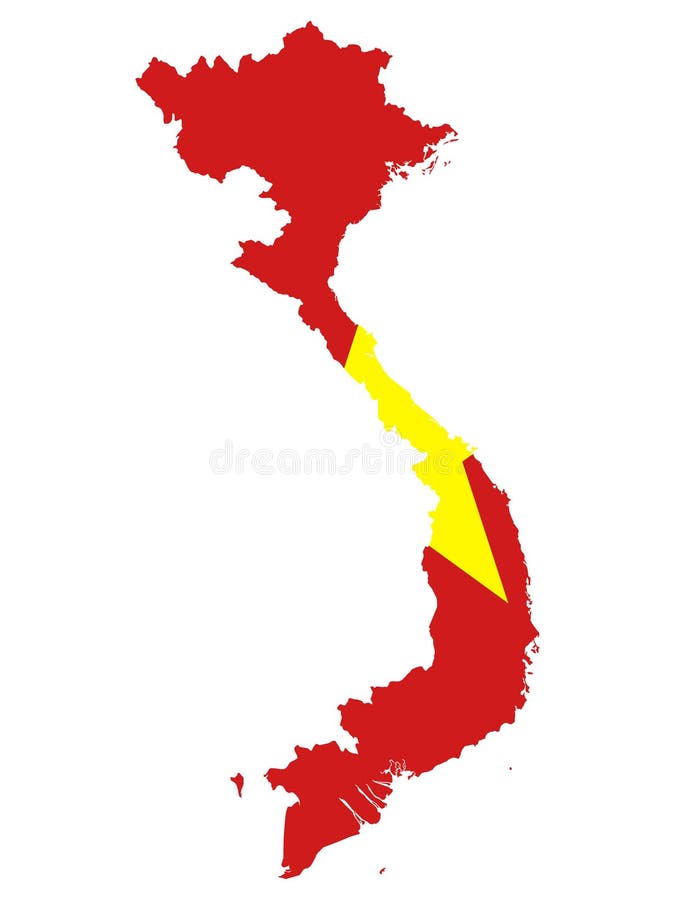Map of Vietnam with National Flag Stock Vector - Illustration of ...