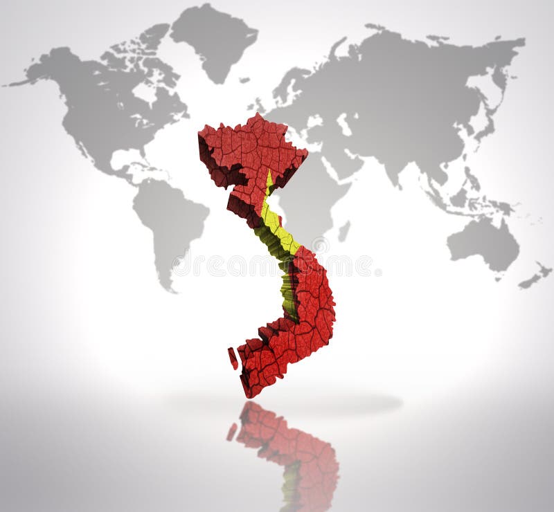 Map of Vietnam stock illustration. Illustration of north - 96096385