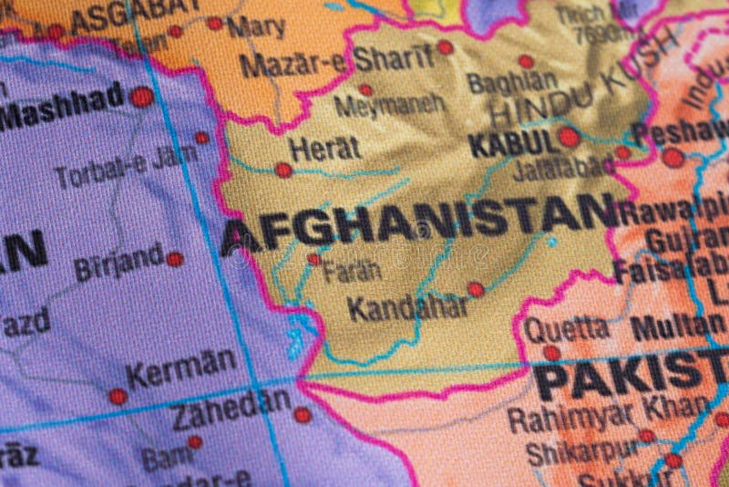 Map View of Afghanistan on a Geographical Globe. Stock Image - Image of ...