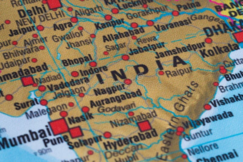 Map View of India on a Geographical Globe. Stock Image - Image of india ...