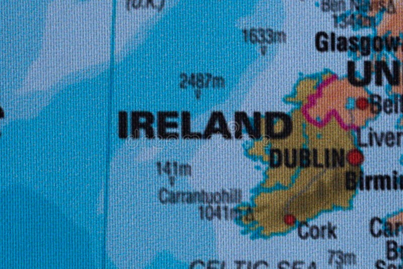 Map View of Ireland on a Geographical Globe. Stock Image - Image of ...