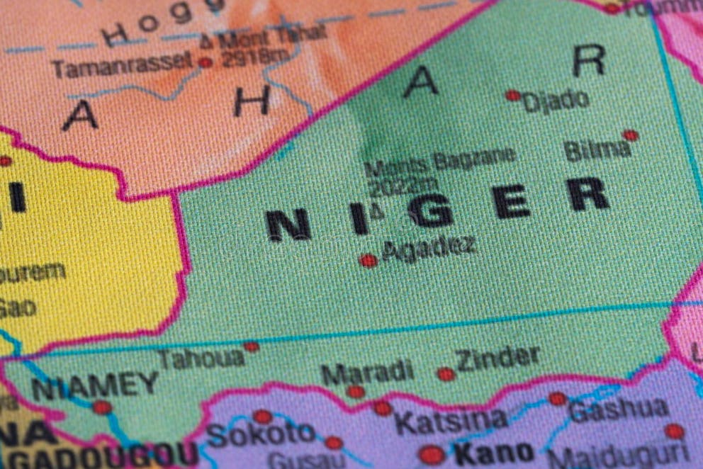 Map View of Niger on a Geographical Globe. Stock Photo - Image of ...
