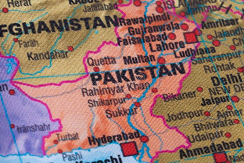 Map View of Pakistan on a Geographical Globe. Stock Photo - Image of ...