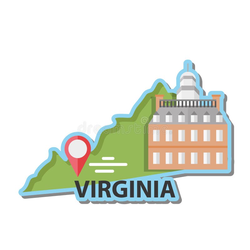 Map of Virginia State. Vector Illustration Decorative Design Stock ...