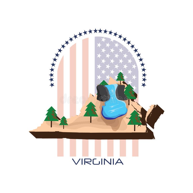 Map of Virginia State. Vector Illustration Decorative Design Stock ...