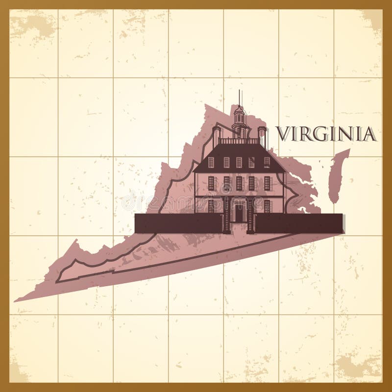 Map of Virginia State. Vector Illustration Decorative Design Stock ...
