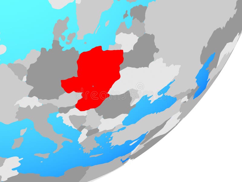 Map of Visegrad Group on Globe Stock Illustration - Illustration of ...