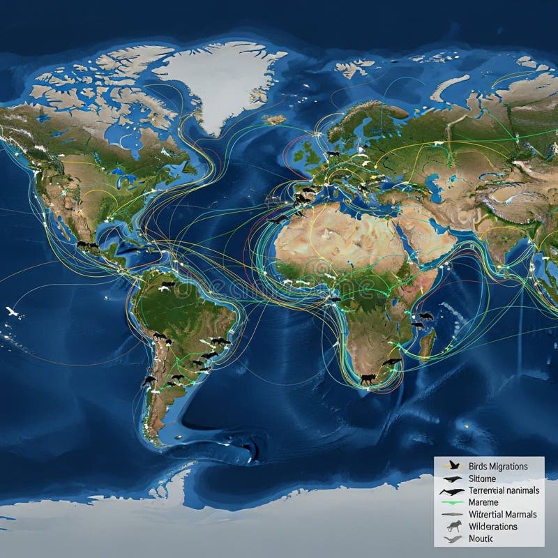 Prominent Migration Routes Stock Illustrations – 6 Prominent Migration ...