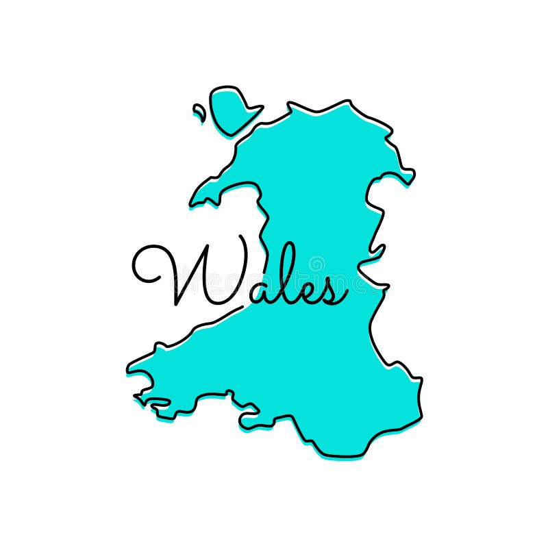 Outline Map of Wales Vector Design Template. Editable Stroke Stock ...